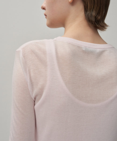 SILK BLENDED CIRCULAR RIB | CREW&TANK LAYERED – ATON | エイトン